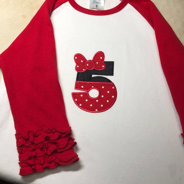 Minnie Number 5 Birthday Embroidery Applique Design - Etsy
