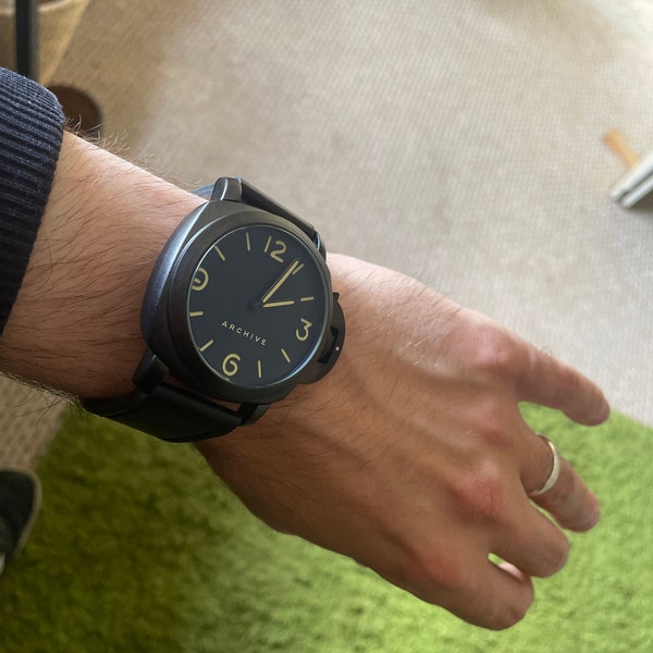 Italian Naval Homage Watch Military 45mm Militare Tan Leather Marina - Etsy