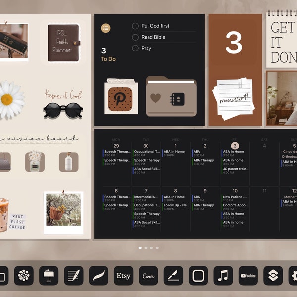 Neutral Ios18 Theme Pack for iPad & iPhone | 4,800 Black Brown App ...