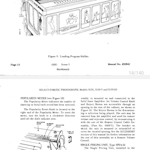 Jukebox Rowe AMI Manual High Resolution Instant Pdf. Models MM3 (music ...