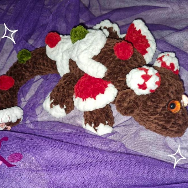 Gingerbread Dragon Crochet Pattern PDF - Amigurumi, Chunky Yarn, Decor ...