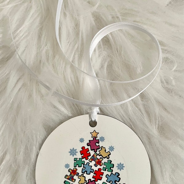Oh Autism Tree Png, Christmas Puzzle Pieces Png, Merry Christmas Autism ...