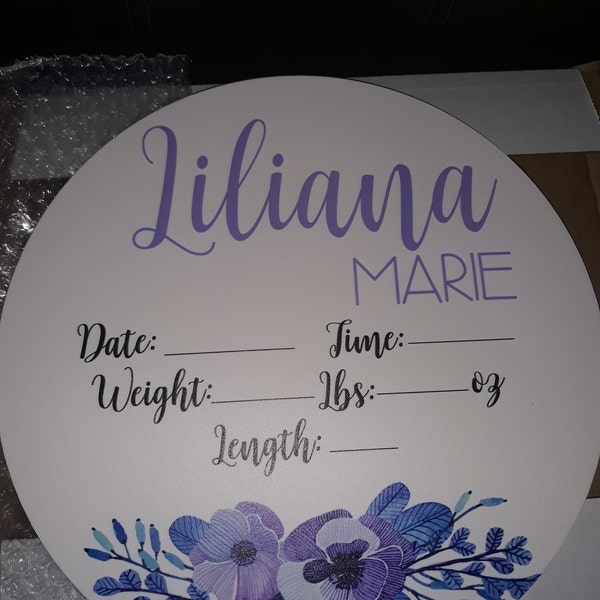 Baby Birth Stat Plaque | Personalized Birth Announcement Sign | Printed ...