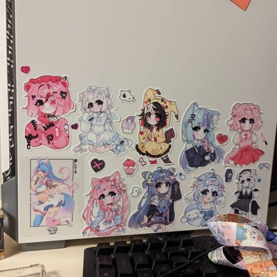 Grey Penguin Anime Girl Waterproof Vinyl Sticker Pack - Etsy