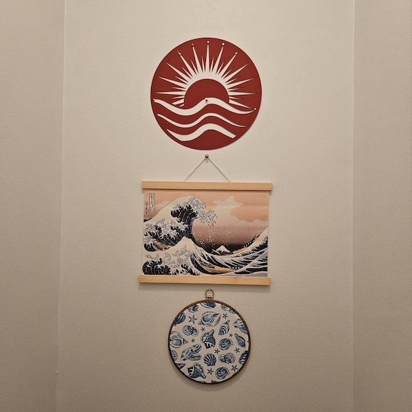 Boho Tropical Coastal Sun Metal Wall Art Sculpture Art Nature ...