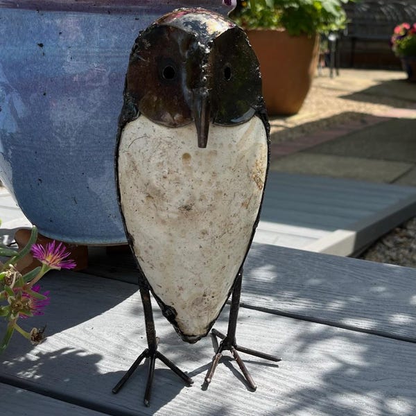 Hand Crafted Recycled Metal Robin. Metal Garden Outdoor Sculpture ...