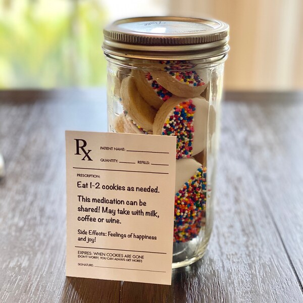 Printable Rx Label for Cookie "prescription" Jar - 3" X 4" Cookie Rx ...