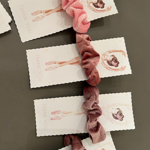 Ballerina Scrunchie Card Template, Ballet Dancer Party Favour, Editable ...