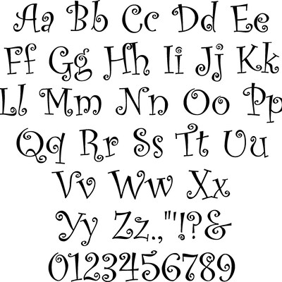 Curly Font SVG TTF, Curl Letters, Curly Cue Font, Elf Font, Valentine ...