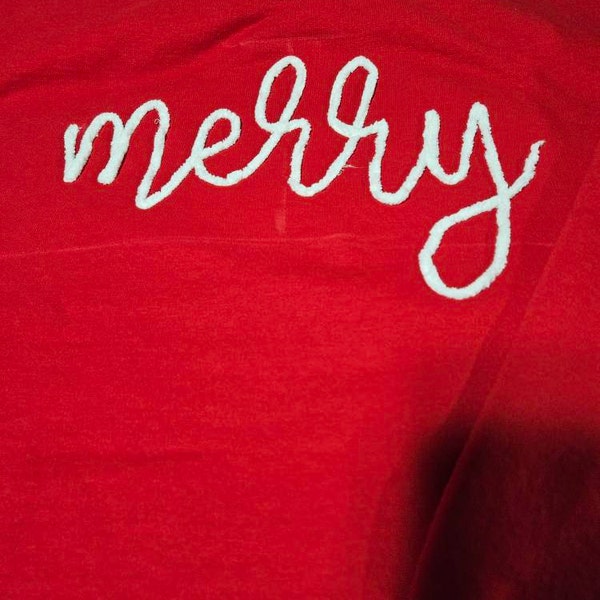 Chenille Yarn Script Font Applique Embroidery Seven Sizes 2, 3, 4, 5, 6 ...