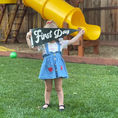 Large Single Word Custom Suede and Leather Pennant Flag Banner ...