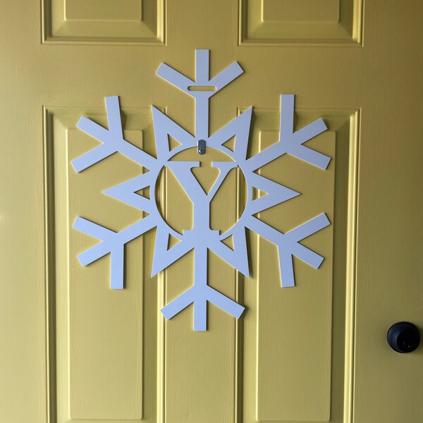 Monogram Snowflake Metal Sign, Snowflake Sign, Custom Snowflake, Winter ...