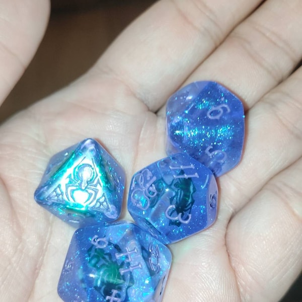 Lolth's Drow Exclusive 11 Dice Set | Underdark Chains & Spiders Dark ...