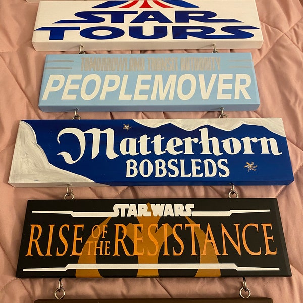 Hand Painted Disney Sign, Completely Custom to Your Favorite Rides and ...