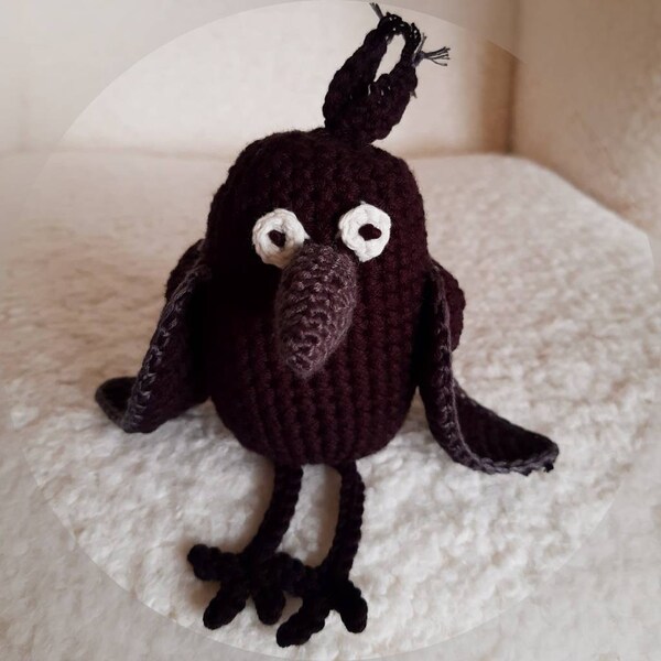 Crow in the Snow Crochet Pattern. Amigurumi Raven Bird Crochet Tutorial ...