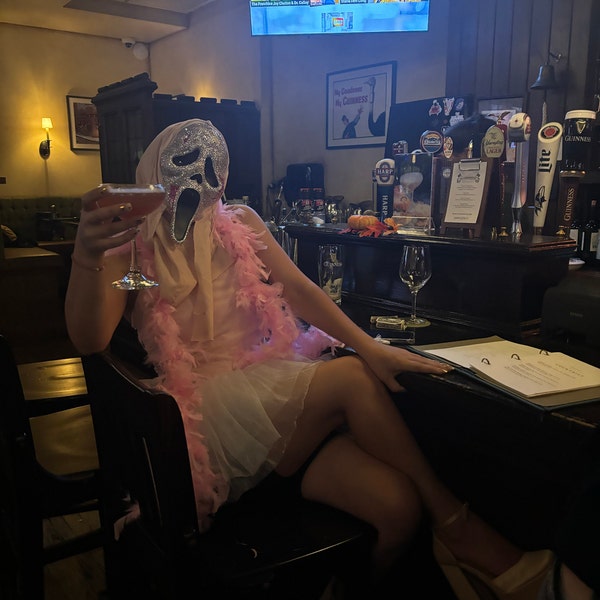 PINK Crystalized Bedazzled Bling Bloody Scream Ghostface Mask - Etsy