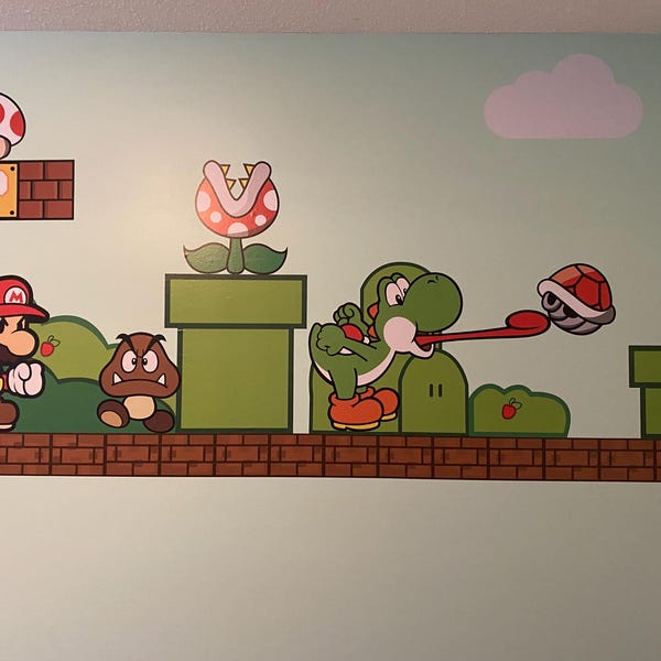 Super Mario Wall Decal Nintendo Wall Mural for Children Room Kids Room ...