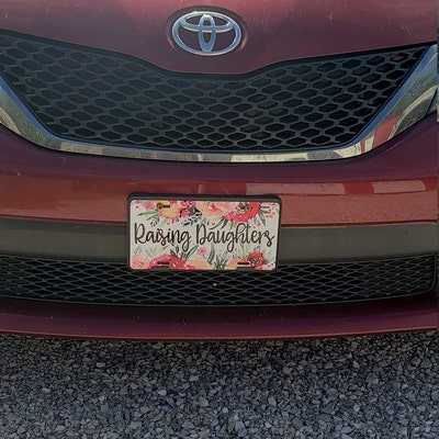 Spring Floral Monogrammed License Plate Car Accessories Set or Al A ...