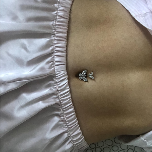 Belly Button Clicker Surgical Steel/ Rose Gold Color 316L Minimalist ...
