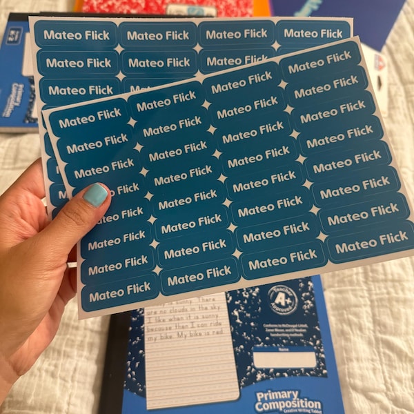 Holographic School Labels Daycare Labels Personalized Waterproof Label ...