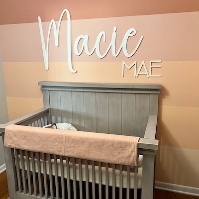 Custom Wood Name Sign for Nursery Girl Boy Over Crib Sign - Etsy