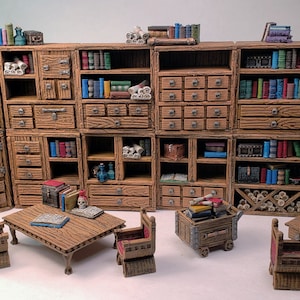 Library Modular Shelves Furniture Dnd Miniature Terrain Dungeons and ...