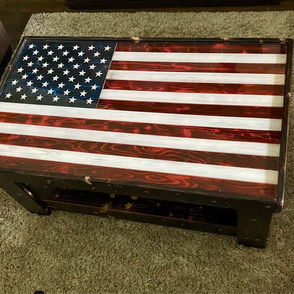 American Flag Coffee Table - Etsy