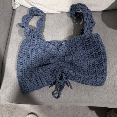 Crochet Pattern for Scrunch Crop Top With Scalloped Straps and ...