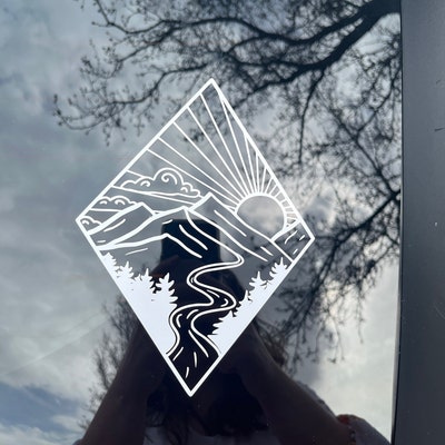 Mountain Ocean Waves Vinyl Decal Car Decal Window Decal Adventure Lover ...