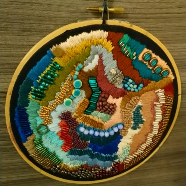 Large Embroidery Art, Modern Embroidery, Embroidery Hoop Art - Etsy