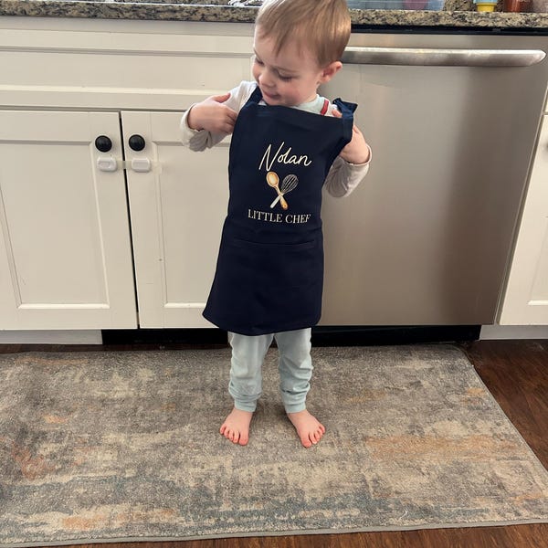 Personalized Kids Apron, Toddler Apron, Customized Apron, Little Chef ...