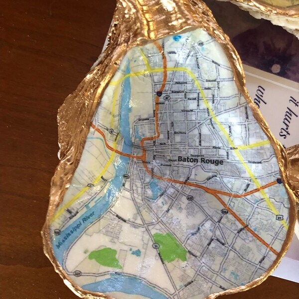 Custom NOAA Chart Shells - Decoupaged and Gilded Clams, Scallops and ...