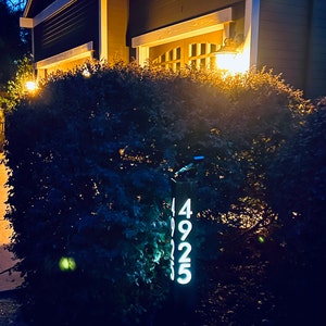 43 Tall Custom Steel Address Sign Solar Powered LED - Etsy