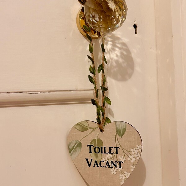 Beautiful Wee Room Engaged Vacant Double Sided Door Sign Wooden Plaque ...