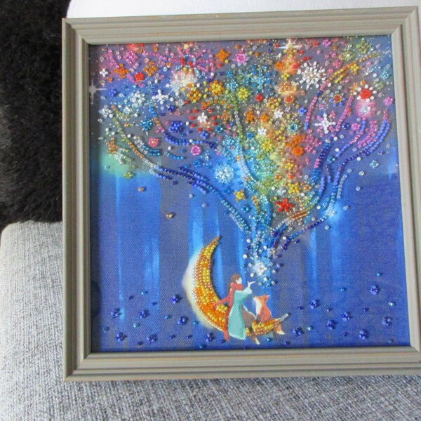 Bead Embroidery Kit on Art Canvas Colored Tail. Abris Art DIY Beadwork ...