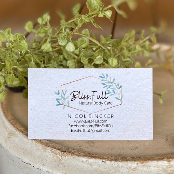 Eco Friendly Business Card From Handmade Recycled Paper Printed in ...