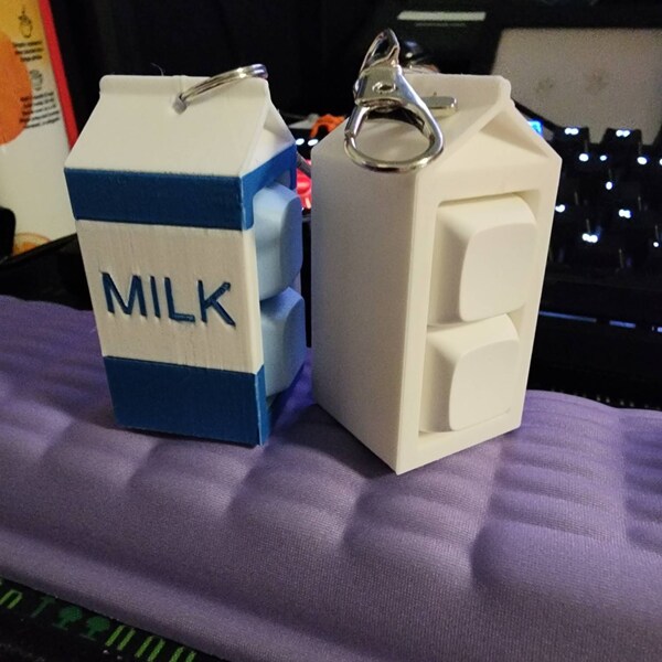 Milk Carton Fidget Toy Keychain: Clicky Clacky Mechanical Keyboard - Etsy