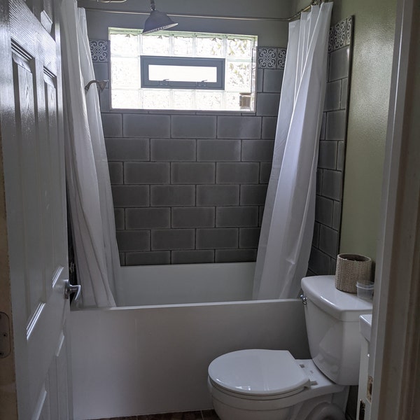 Rectangle Shaped 360 Degrees Shower Curtain Rod for Bathroom, Fitting ...