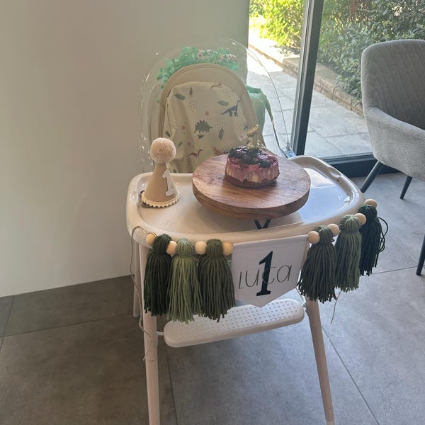 Camping Highchair Banner, 1st Birthday High Chair Sign, One Happy ...