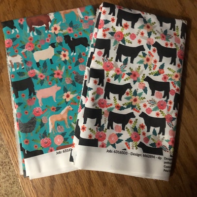 Farm Animals Fabric Farm Animals Cow Sheep Goat Chicken - Etsy