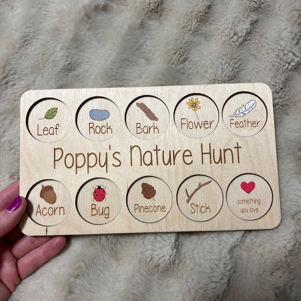 Nature Hunt Board Montessori Scavenger Hunt Personalized Nature ...
