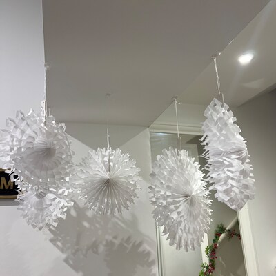 3 Snowflakes Honeycombs, Snowflake Decorations, White Christmas Decor ...
