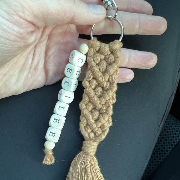 Macrame Keychain With Name | Customized Keychain | Personalized Gifts ...