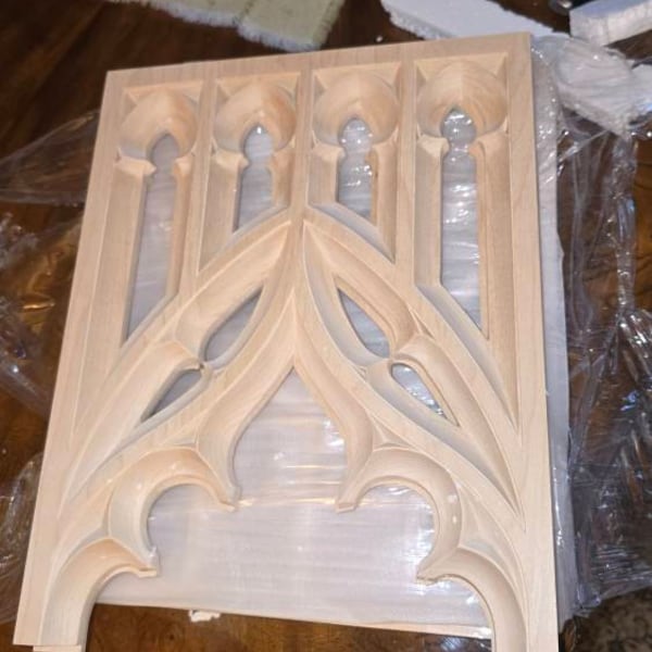 PNL-40 Wood Carved Gothic Screen Arch Panel for Furniture and Waiscot ...