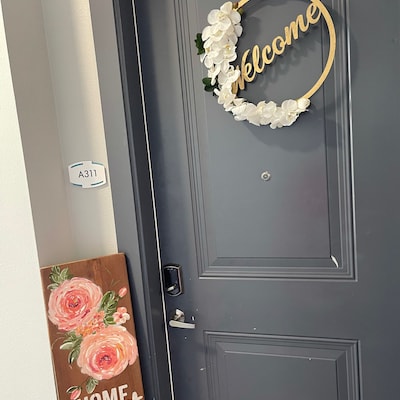 Personalized Welcome Door Sign, Any Text Sign. Custom Wooden Welcome ...