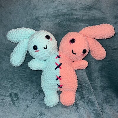 Crochet Pattern Two Headed Plushie Bunny Bear Halloween - Etsy