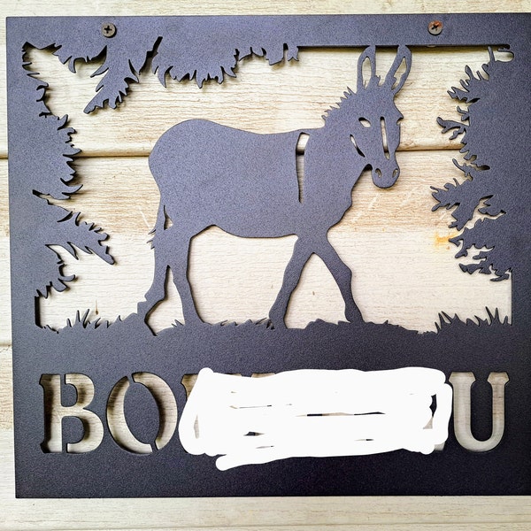 Your Name Custom Metal Farm Donkey Sign - Etsy
