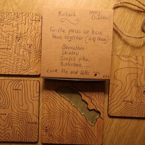 Lake District Coasters: Laser Etched Maps on Oak a Gift for | Etsy UK
