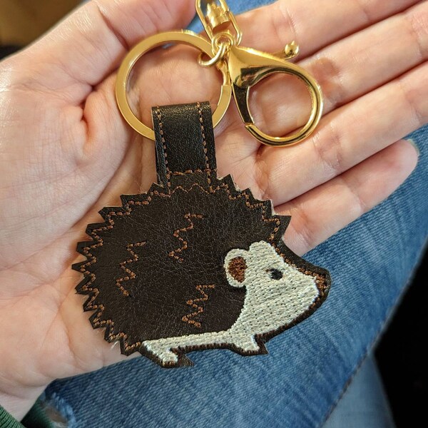 Hedgehog Key Fob, Machinne Embroidery Design, ITH, in the Hoop, 4x4 ...
