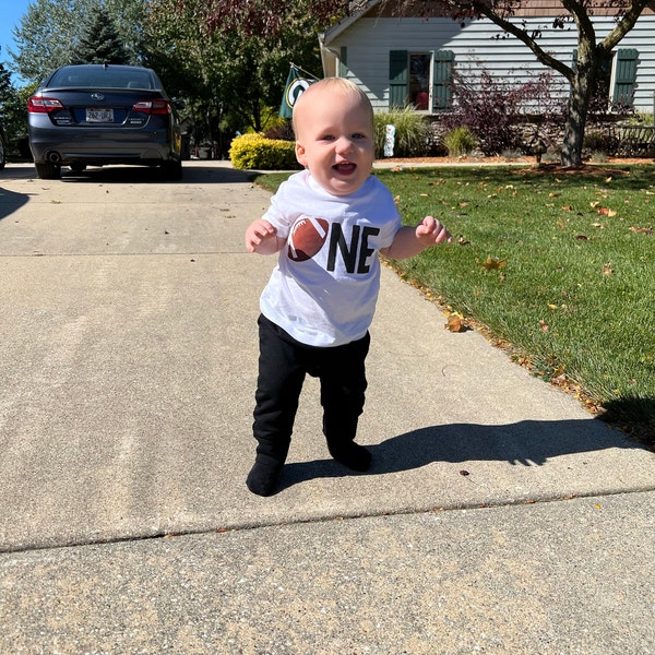 Football One Boys 1st First Birthday Shirt, Football Birthday Shirt ...